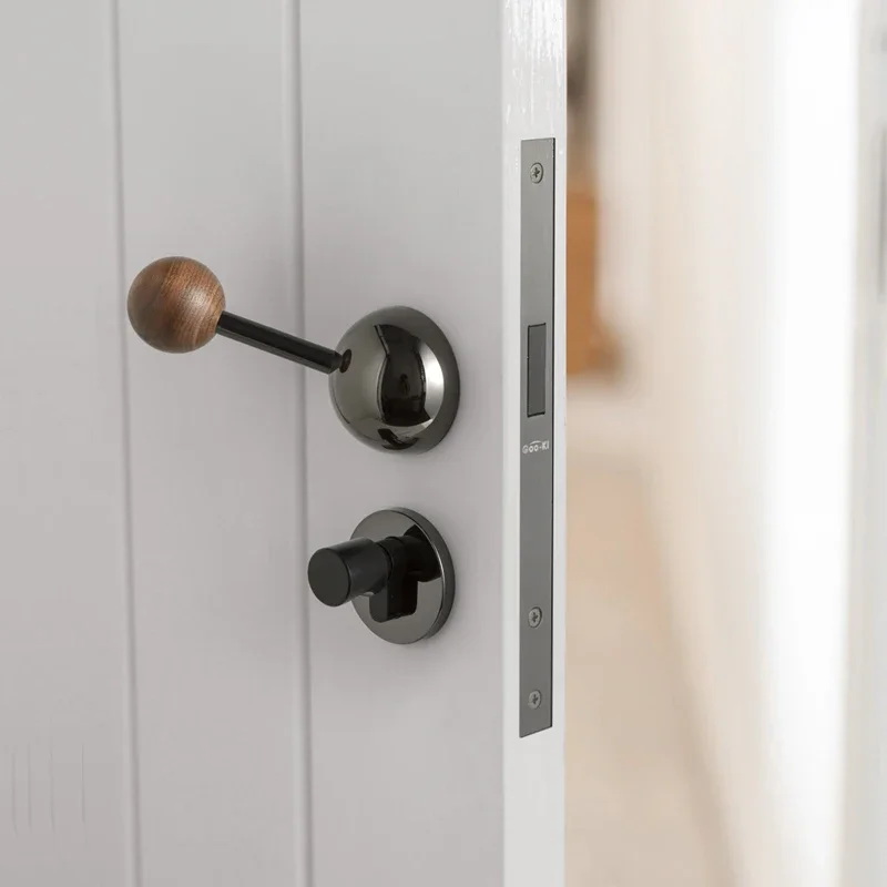 Unique-Spherical-Black-Walnut-Interior-Silent-Door-Lock-Round-Door ...