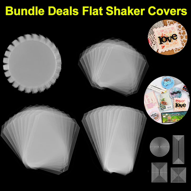 Clear Flat Shaker Covers Set for Diy Shaker Cards Making 3" 3.5" 4.25 ...