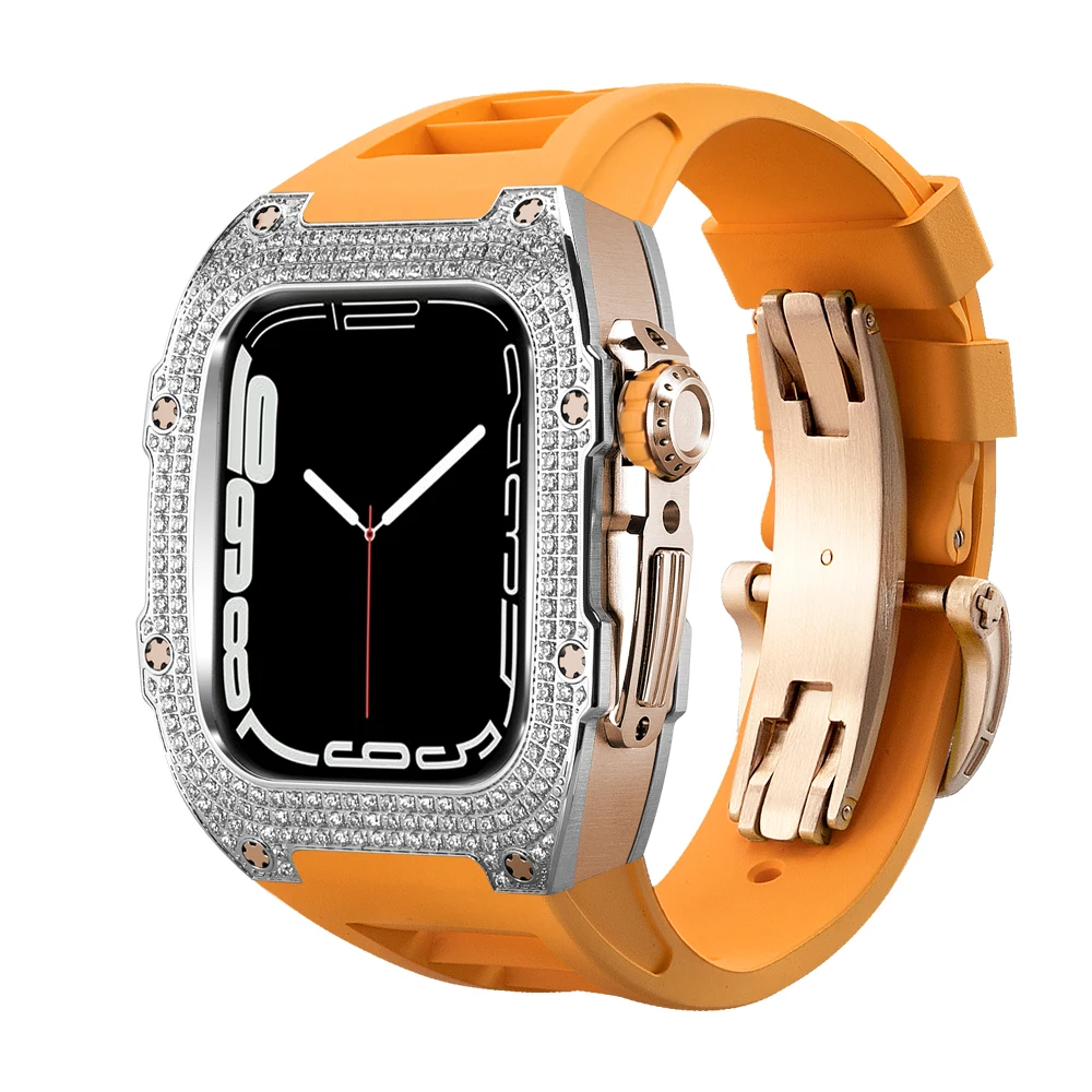 For-Apple-Watch-45mm-44mm-Diamond-Inlaid-Case-Accessories-for ...