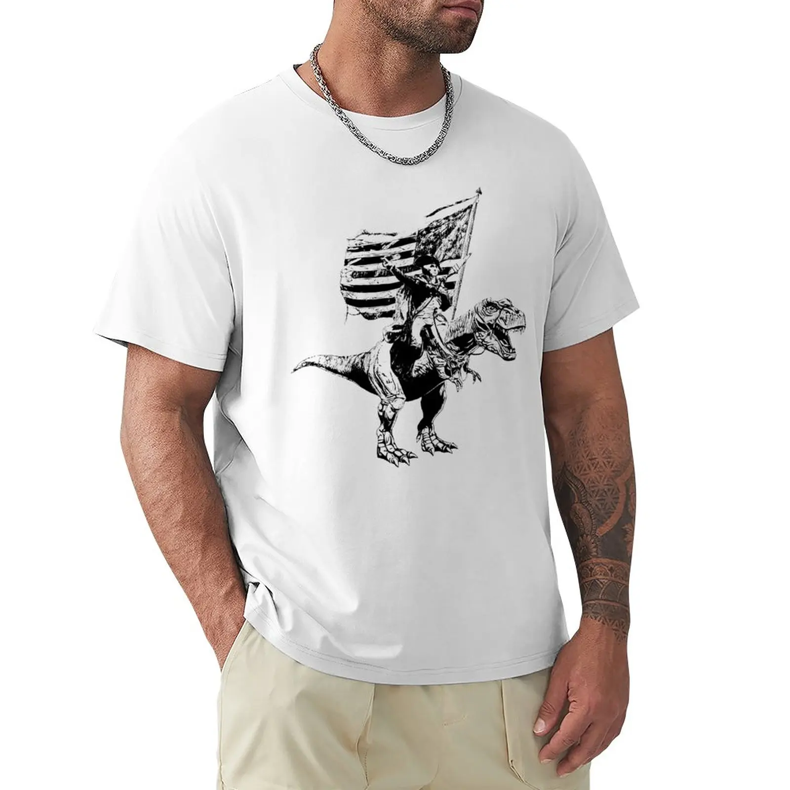 George Washington Riding A T Rex