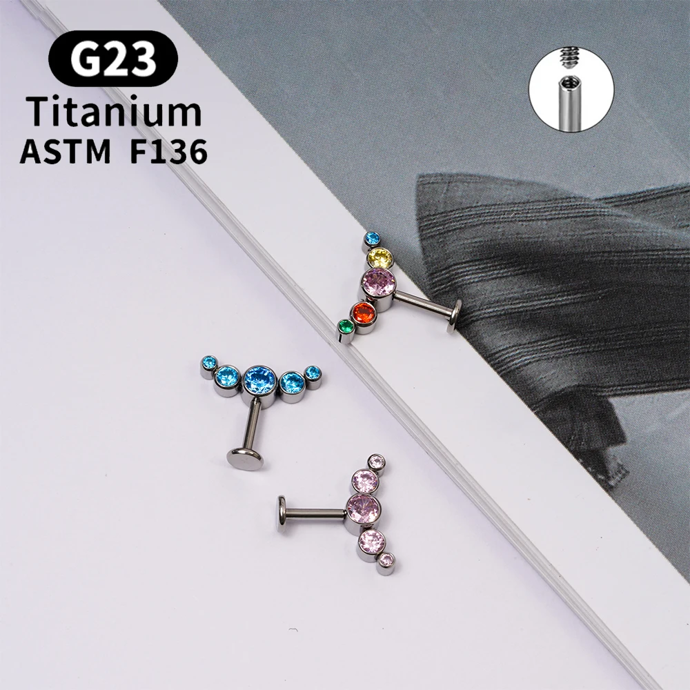 Piercing Tragus Titanium Astm F136 | Titanium Stud Earring Cluster ...