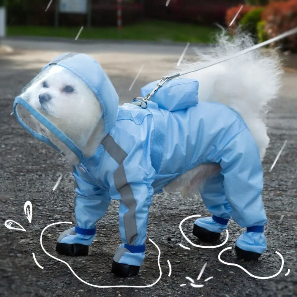 All-Inclusive-Dog-Raincoat-Hood-Four-Foot-Waterproof-Dog-Clothes-Ring ...