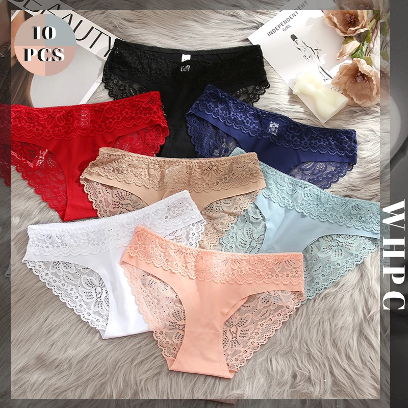10-Pieces-Sexy-Lace-Panties-Set-Underwear-10-Pcs-Women-s-Flower-Briefs ...