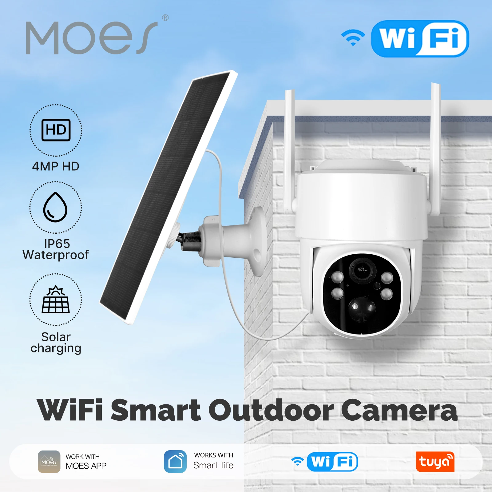 MOES-Tuya-WiFi-4MP-Surveillance-Smart-Security-Camera-Solar-Charging ...