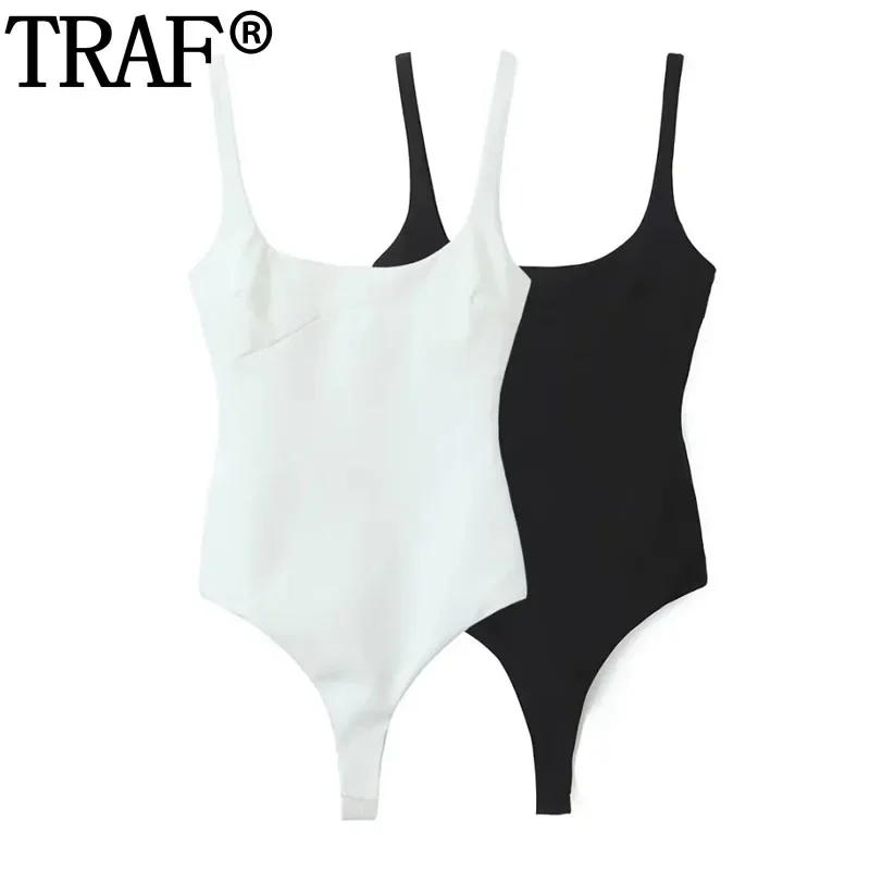 TRAF-Body-blanco-sin-mangas-para-mujer-lencer-a-Sexy-el-stico-negro ...