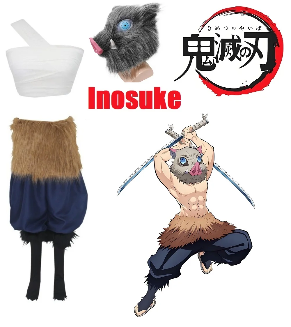 NEW Halloween Costumes Anime Demon Slayer Hashibira Inosuke Cosplay Pig ...
