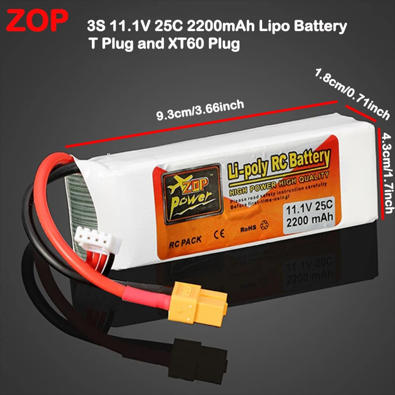 3S-11-1V-RC-Lipo-Battery-2200-mAh-25C-For-RC-Aircraft-Quadrotor-Drone ...