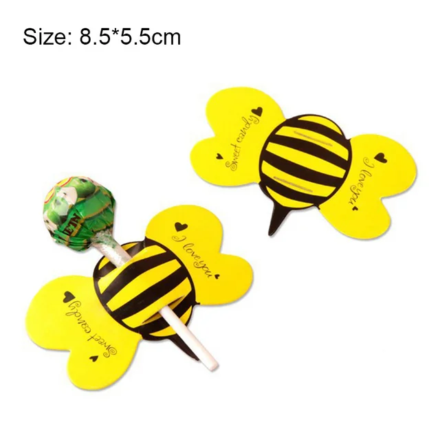 20/50PCS Ladybug Butterfly Bee Lollipop Package Card Insect Candy ...