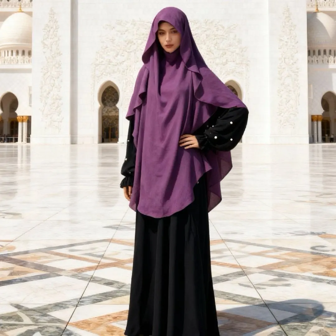 Hijab Long Khimar Ramdan Eid Muslim Modest Headscarf Women Scarf ...