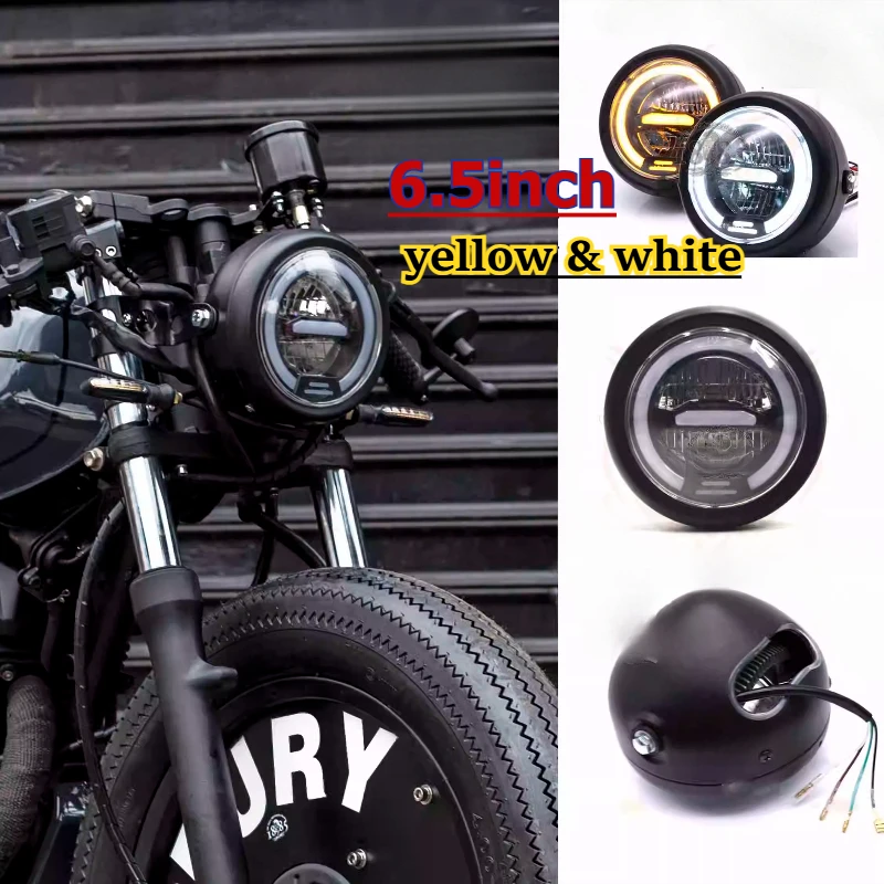 6.5Inch Round Head Retro Light Motorcycle Accessories LED Headlight Fit ...