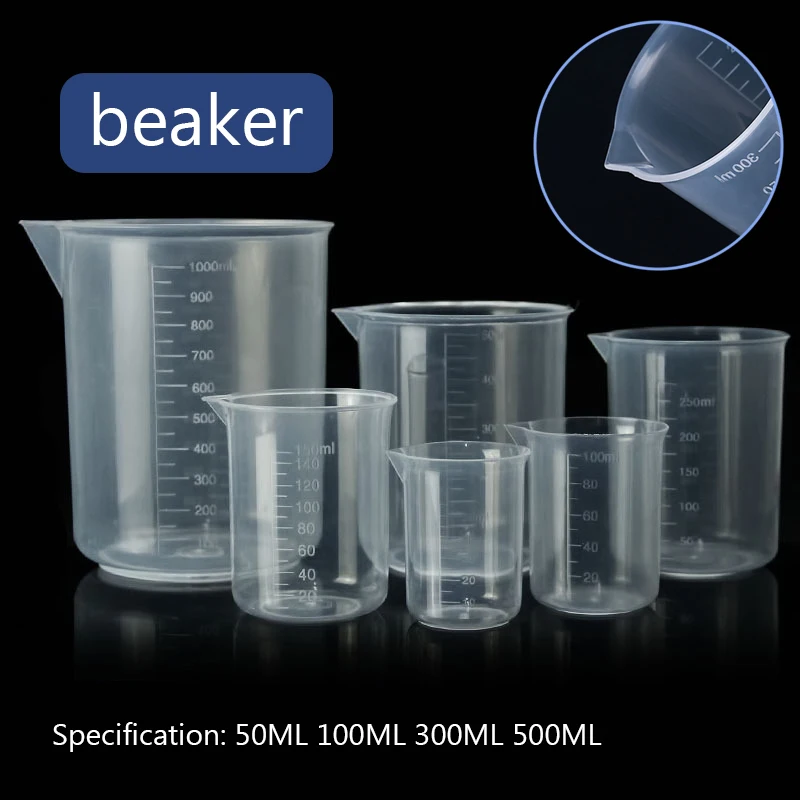 50ML-100ML-300ML-500ML-Plastic-Laboratory-Beaker-Graduated-Cup-Kitchen ...