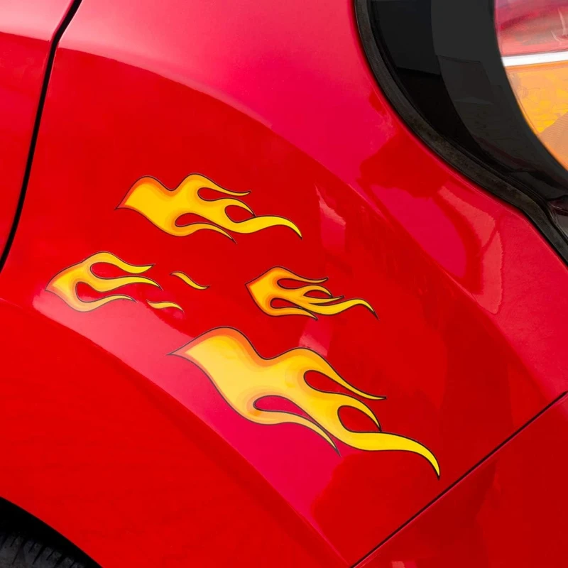 1set Flames Motorcycle Sticker Waterproof Vinyl Decal for Motorbike ...