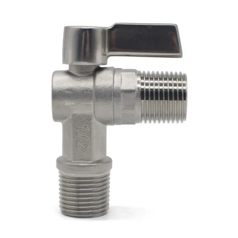 Full Bore Large Flow SS304, 1/2" External Thread Triangle Valve Toilet ...