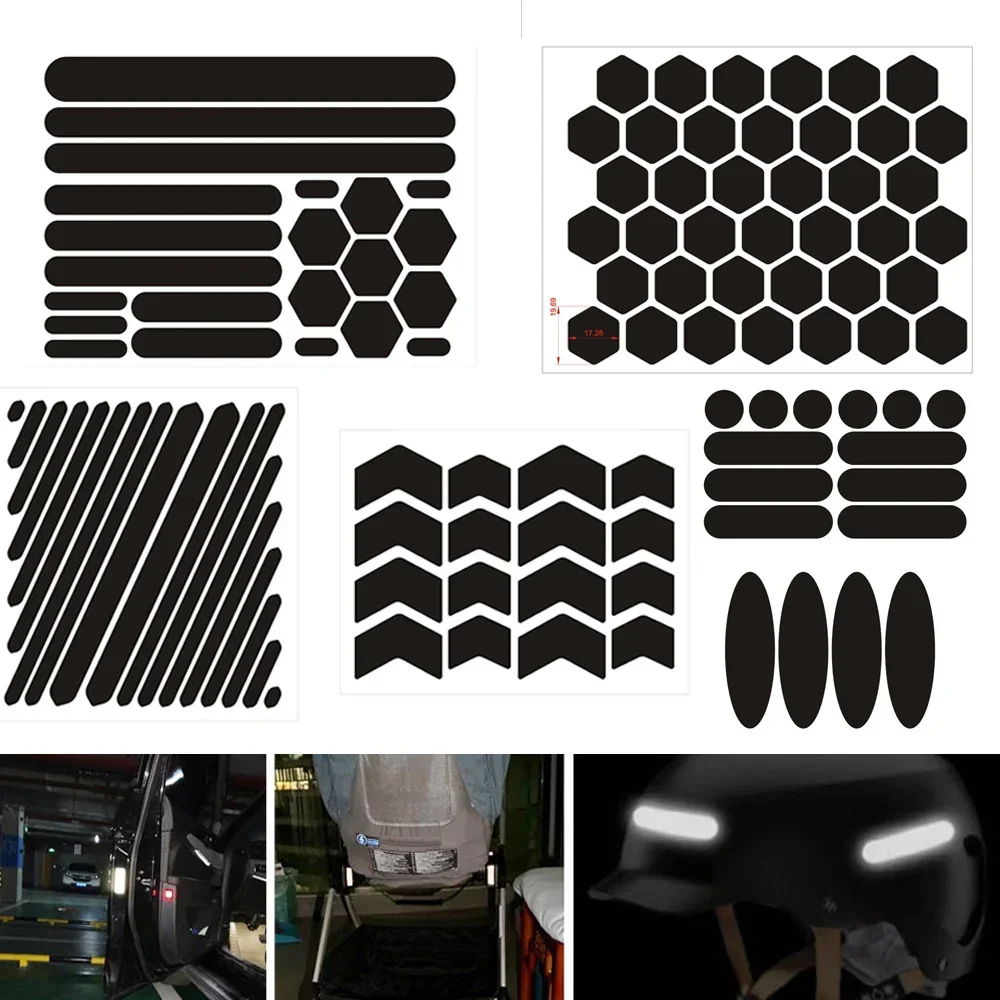 Motorcycle Helmets Invisible Black Reflective Stickers Simple And ...