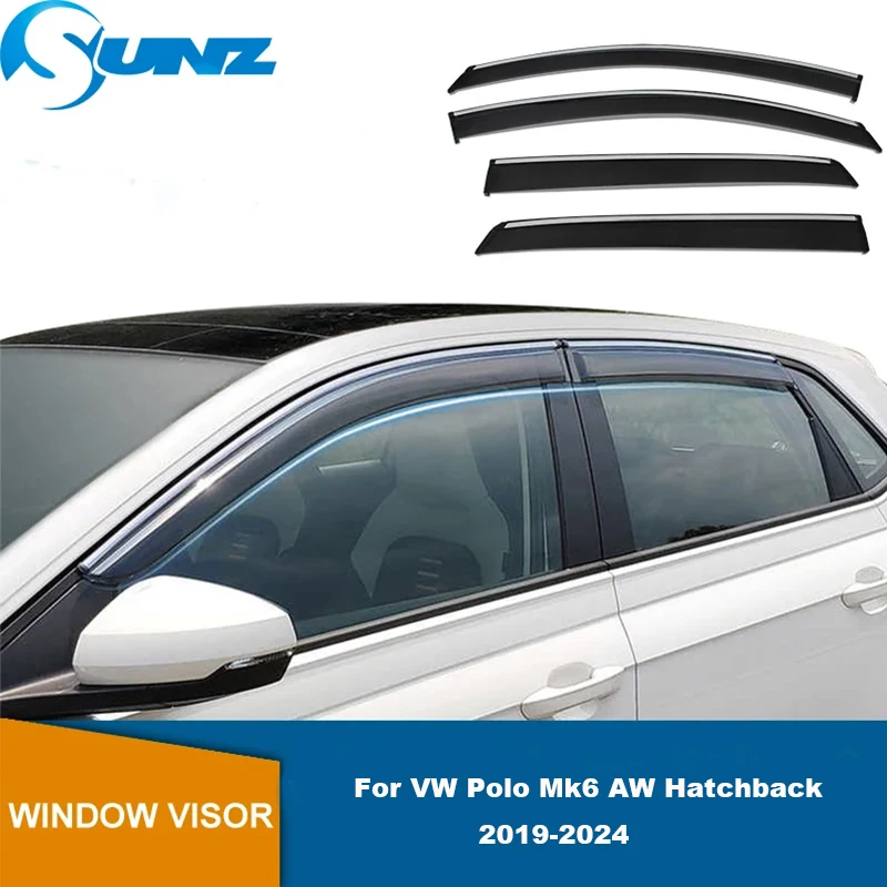 Side-Window-Deflector-For-VW-Polo-Mk6-AW-Hatchback-2019-2020-2021-2022 ...