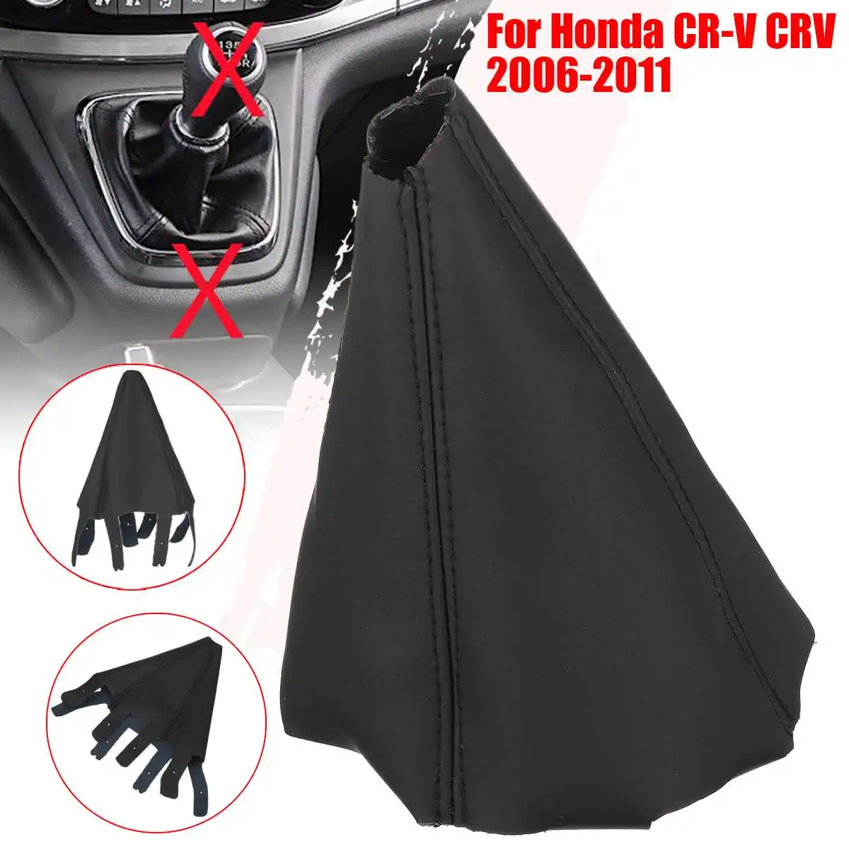 Gear Shift Gaiter Boot Cover PU Leather Shifter Boot Cover For Honda CR ...