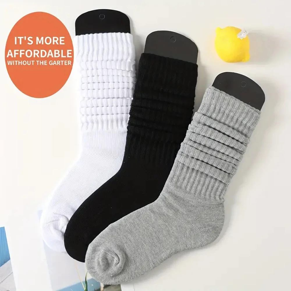 3-Pairs-Pleated-Mid-Length-Socks-Women-s-Fashion-Lolita-Bubble-Socks ...