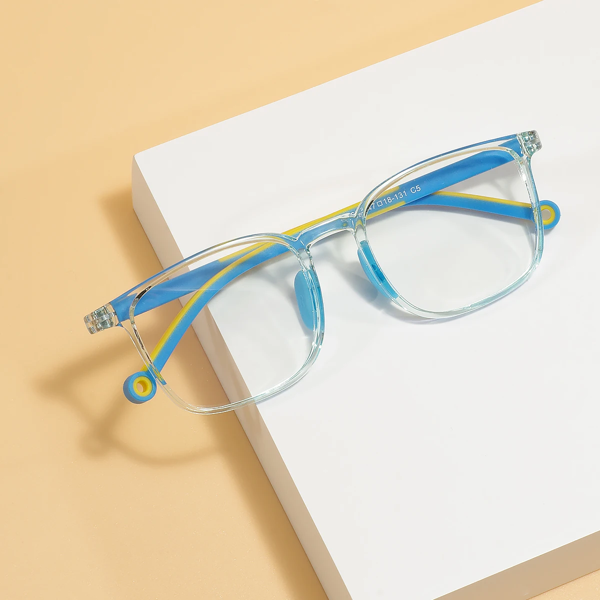 Kids Square Colorful Transparent Spectacles Girl Boy Soft Eyeglass ...