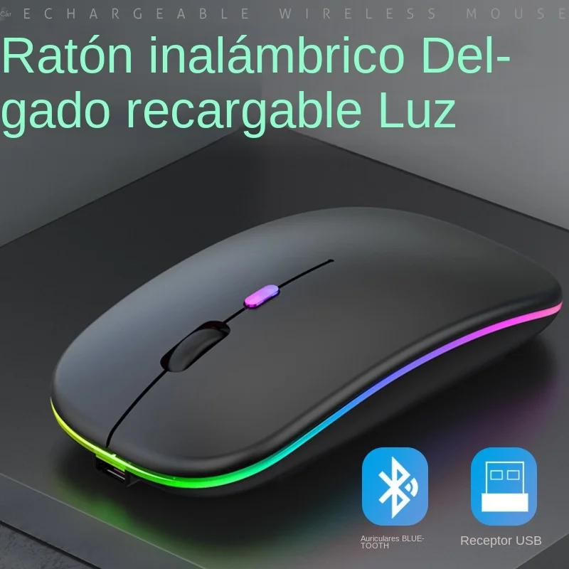 Rat-n-inal-mbrico-RGB-rat-n-recargable-inal-mbrico-ordenador-m-vil-LED ...