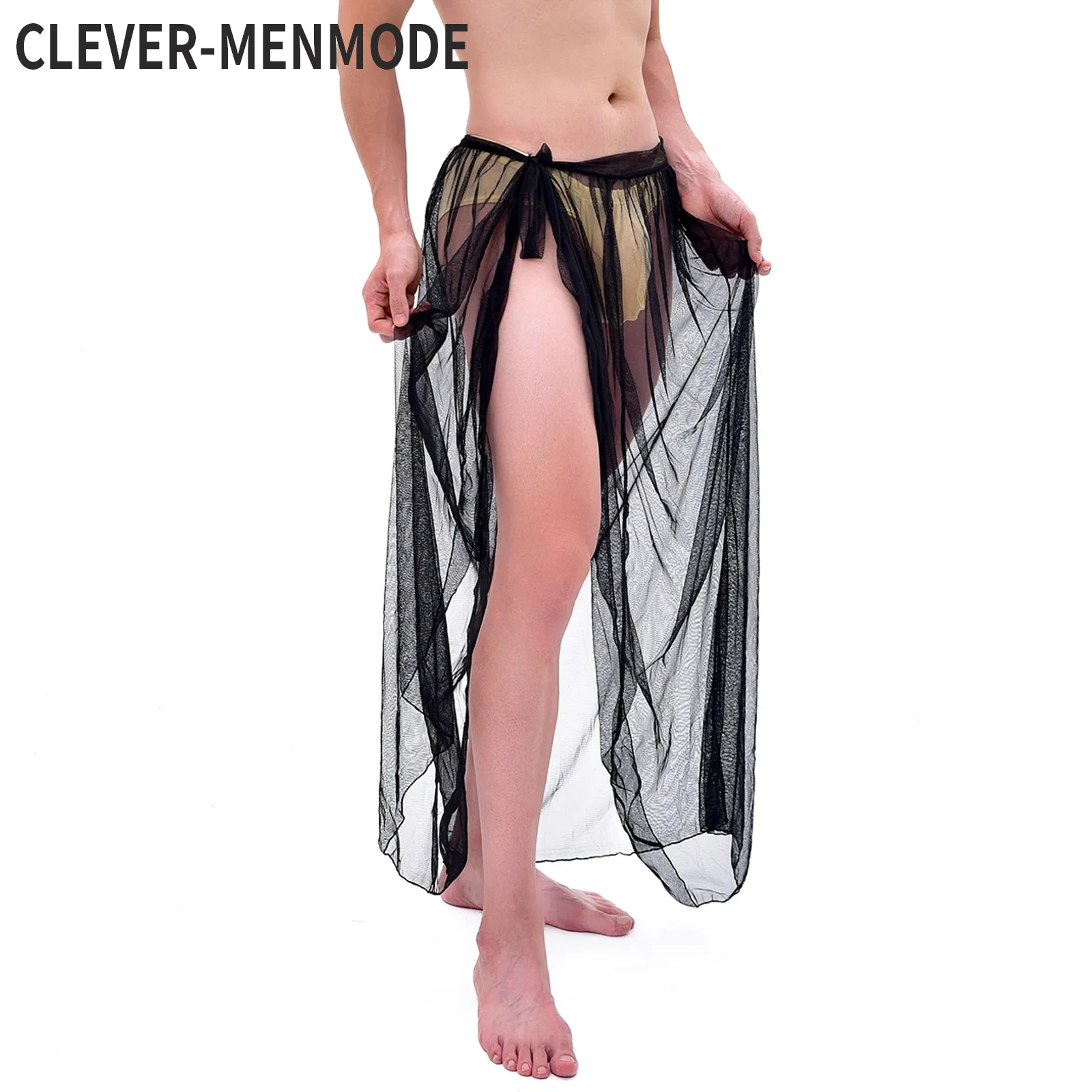 Clever Menmode Men Pajamas Sexy Mesh Sleep Bottoms See Through Long