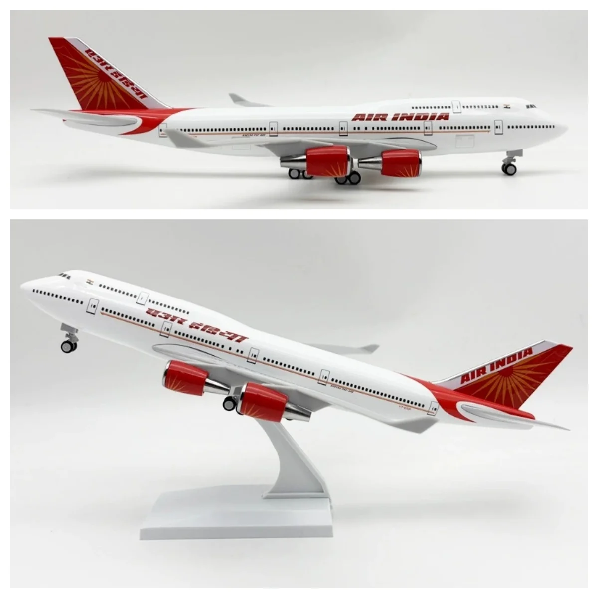 B747 Model Aircraft Air India Airlines With Wheel Resin Aircraft Model ...