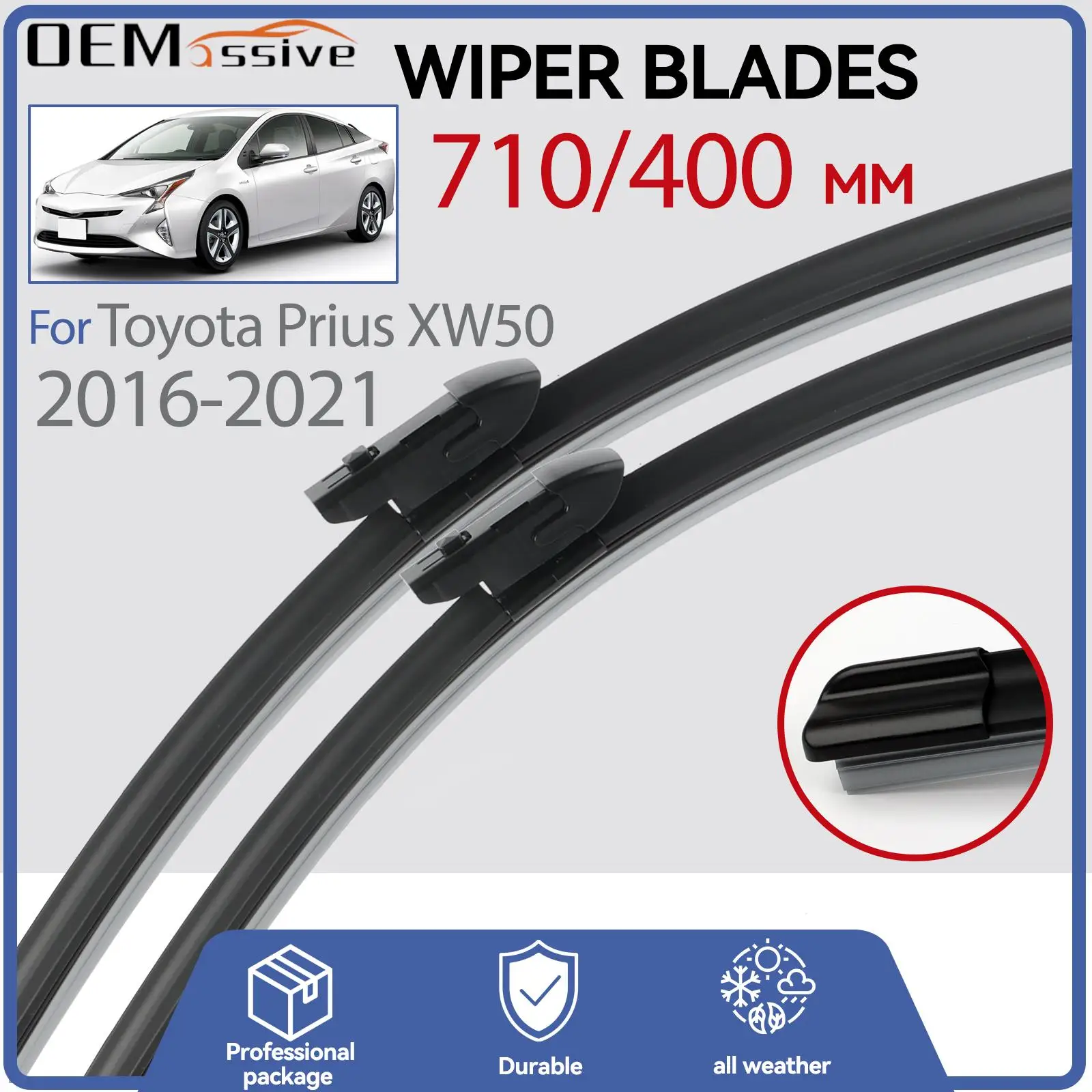 Pair For Toyota Prius XW50 2016 - 2022 Front Window Set Kit Wiper ...