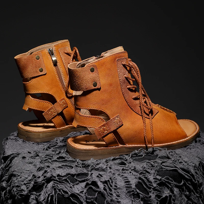 Men-s-Fisherman-Sandals-In-Calf-Leather-Full-Grain-Crafted-Open-toe ...
