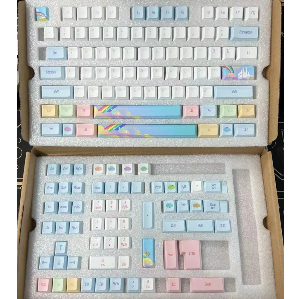 142-Keys-Rainbow-Weather-Keycaps-Cherry-Profile-GMK-English-Keycap-PBT ...