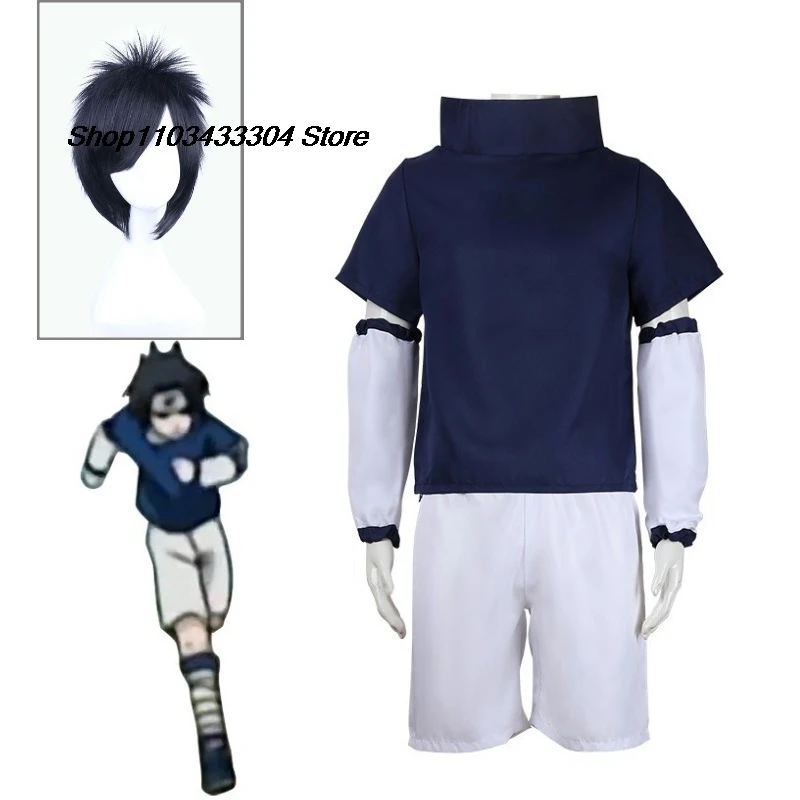 Adult Uchiha Cosplay Sasuke Costume Outfit Children Summer School ...