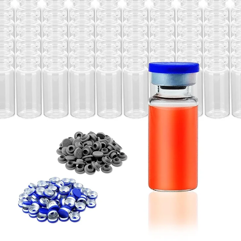 10-ml-Clear-Glass-Vials-100-Pcs-Glass-Headspace-Vial-with-Plastic ...