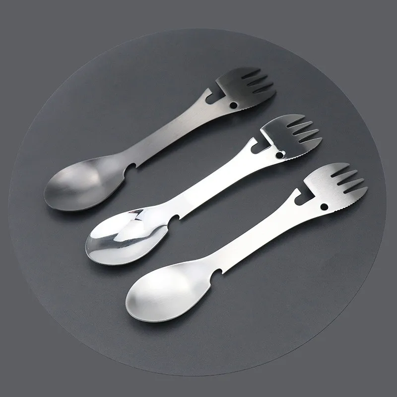 Outdoor-Camping-Stainless-Steel-Multi-Function-Spoon-Fork-Tableware ...