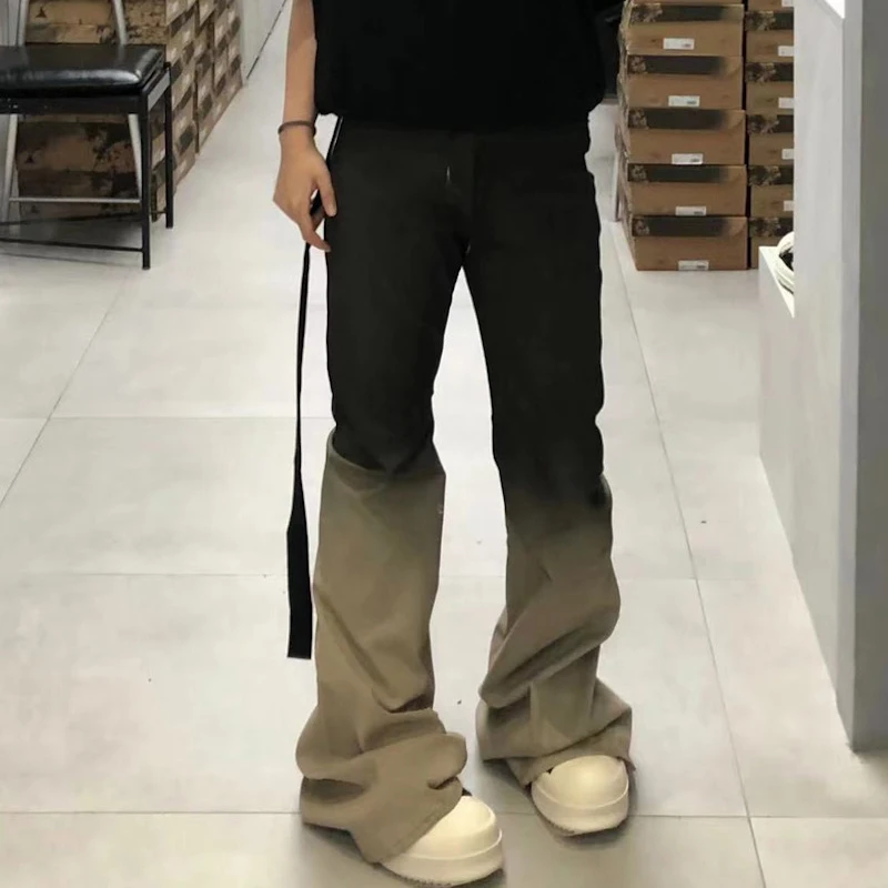 Streetwear-RO-style-Gradient-Color-Baggy-Stacked-Baggy-Flare-Jeans-for ...