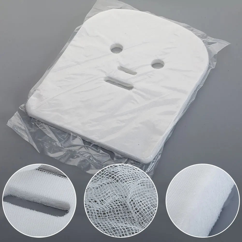 100PCS Pure Cotton DIY Beauty Mask Salon Disposable Facial Gauze Highly ...