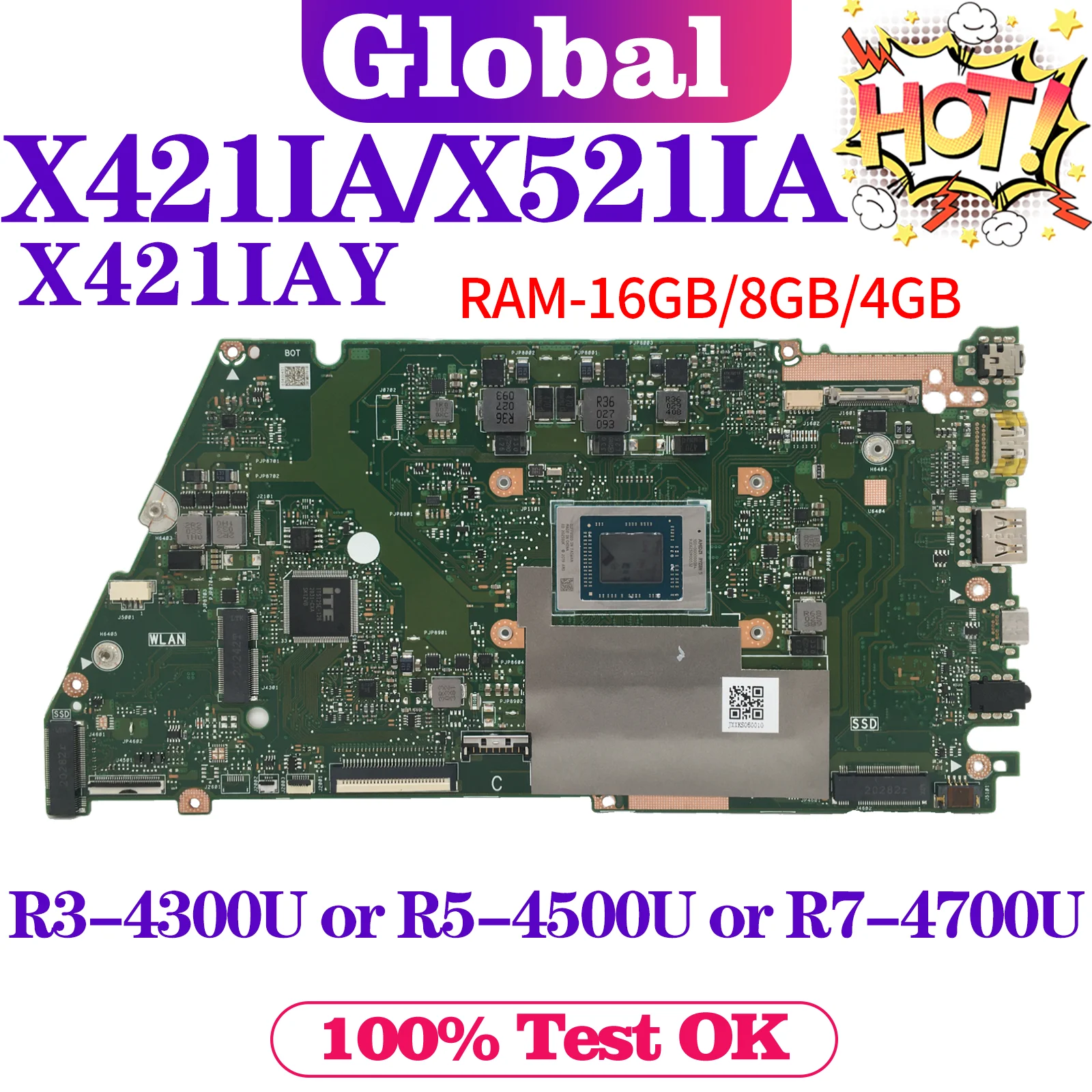 X421IA Mainboard X521IA X421IAY R421I M413I KM413I M513I KM513I M4600I ...