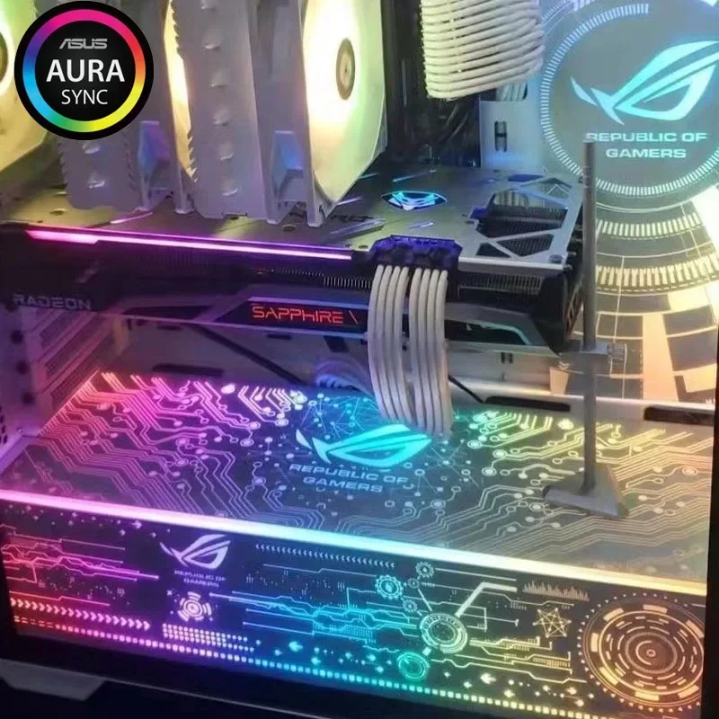 MOD-Caso-PC-Painel-De-Ilumina-o-RGB-personalizado-ARGB-GPU-Lado ...