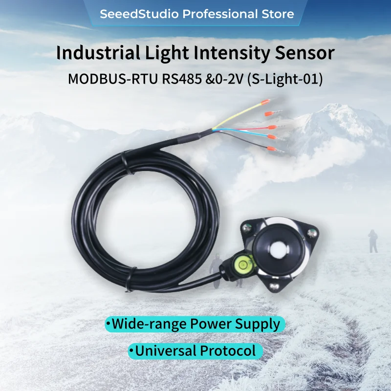 Industrial Light Intensity Sensor, MODBUS-RTU RS485 &0-2V (S-Light-01 ...