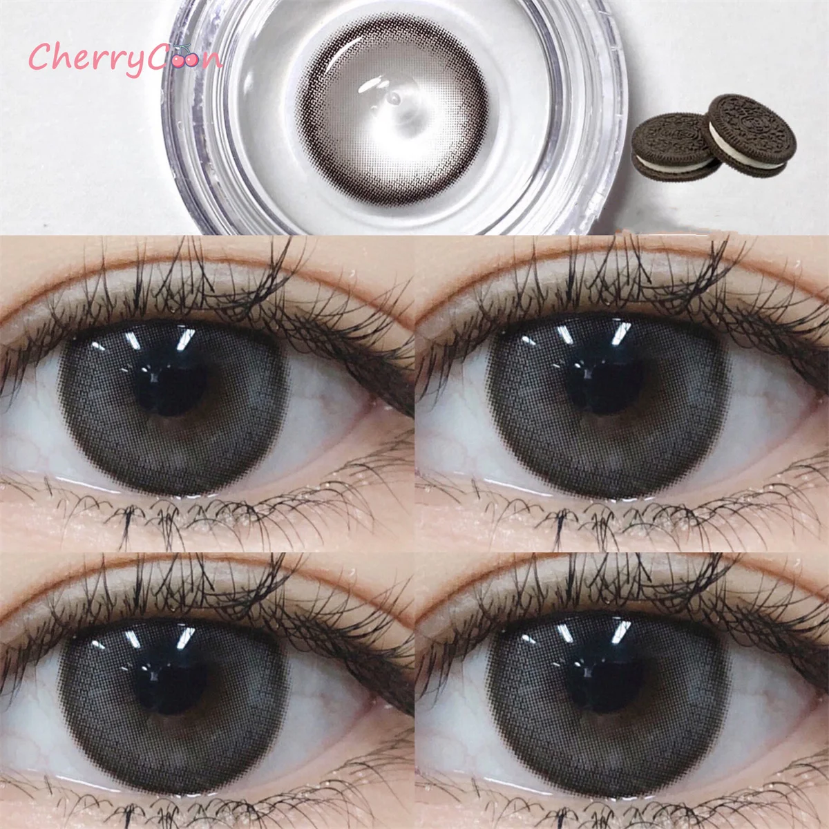 Freshlook Colorblends Grey On Dark Brown Eyes