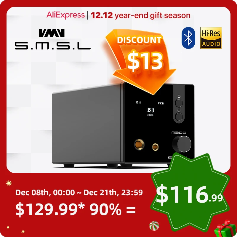 SMSL-M300SE-Upgraded-Audio-DAC-Headphone-AMP-MQA-CS43131-2-Blutetooth ...