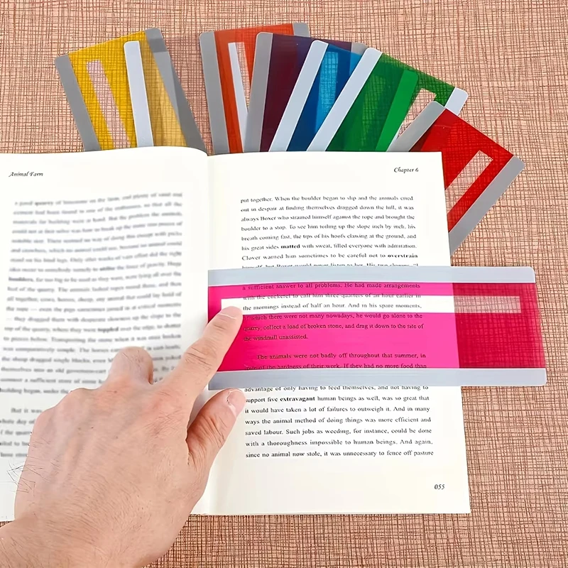 8Pcs Large Size Guided Reading Strips Highlight Overlays Multicolor ...