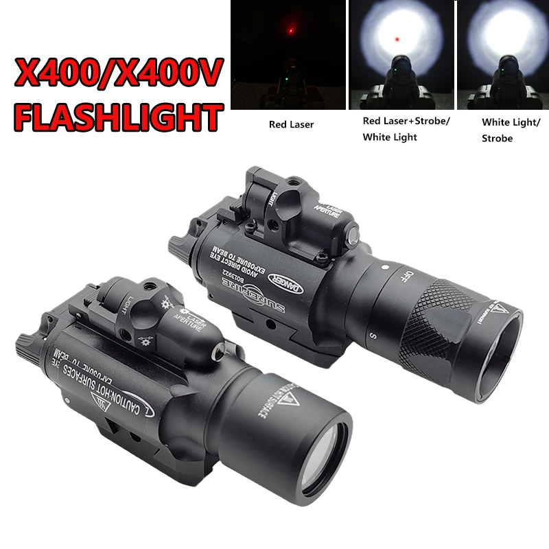 Linterna táctica SF X400 X400V, mira láser roja G17, luz de arma Scout ...
