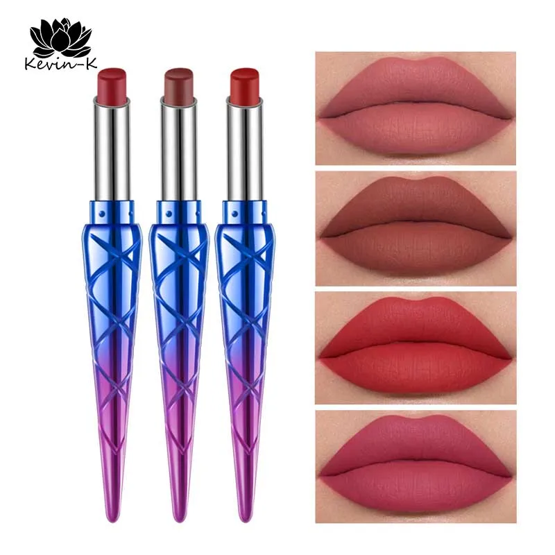 Lápiz labial mate de larga duración, lápiz labial de sirena de Color, lápiz labial mate, belleza ...