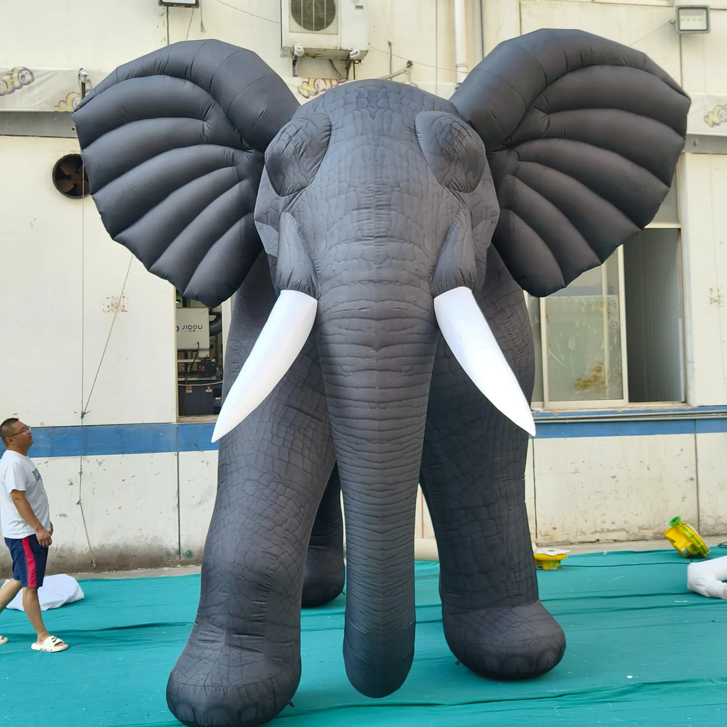 Giant-Inflatable-Lifelike-Elephant-Air-Blow-Black-Elephant-Mascot-Logo ...