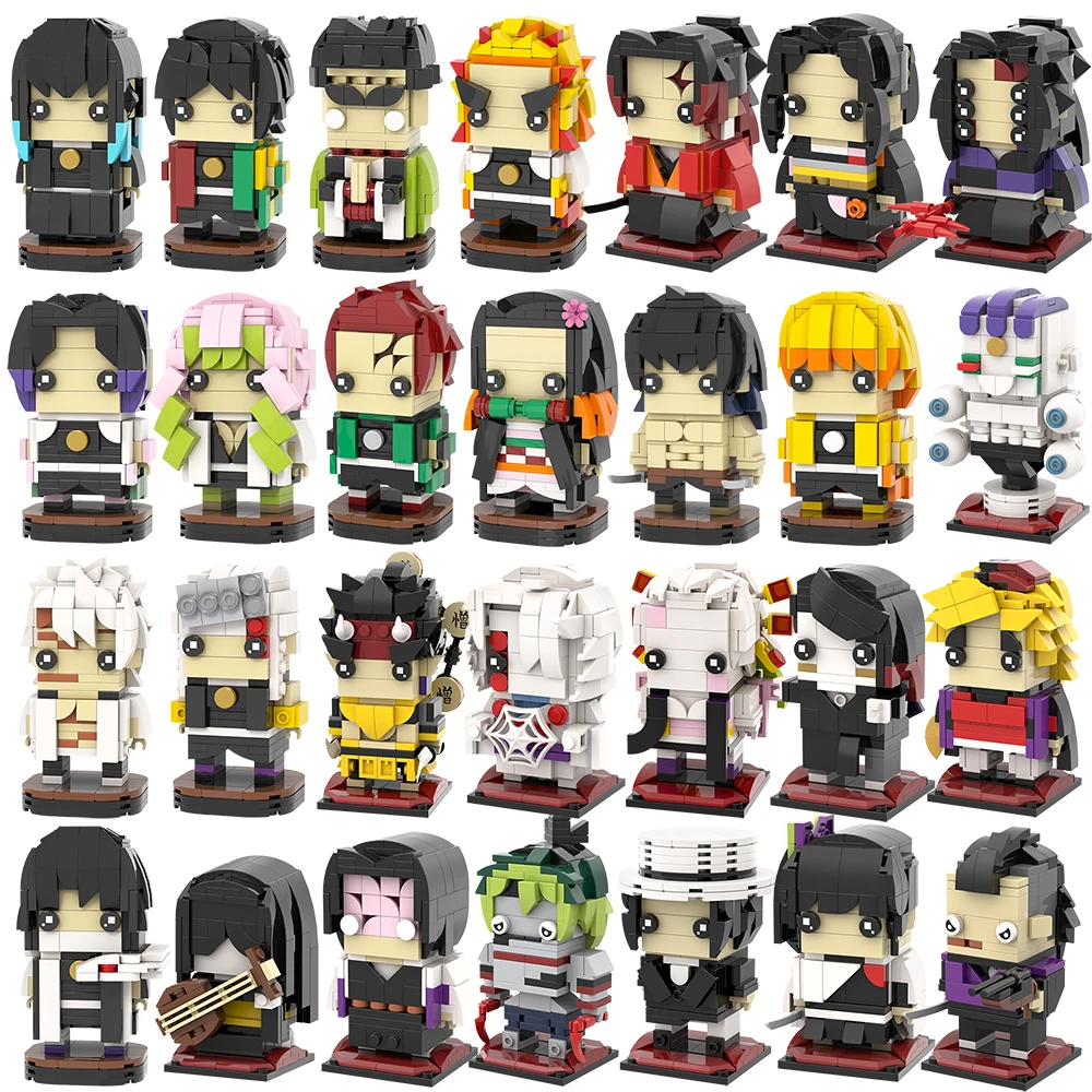 MOC Demon Bricks Anime Figure Slayer Head Tanjirou Mitsuri Inosuke ...