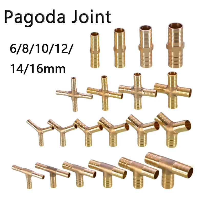 Fittings-Connector-Copper-Pagoda-Air-Fuel-Water-Tube-Brass-Barb-Pipe ...