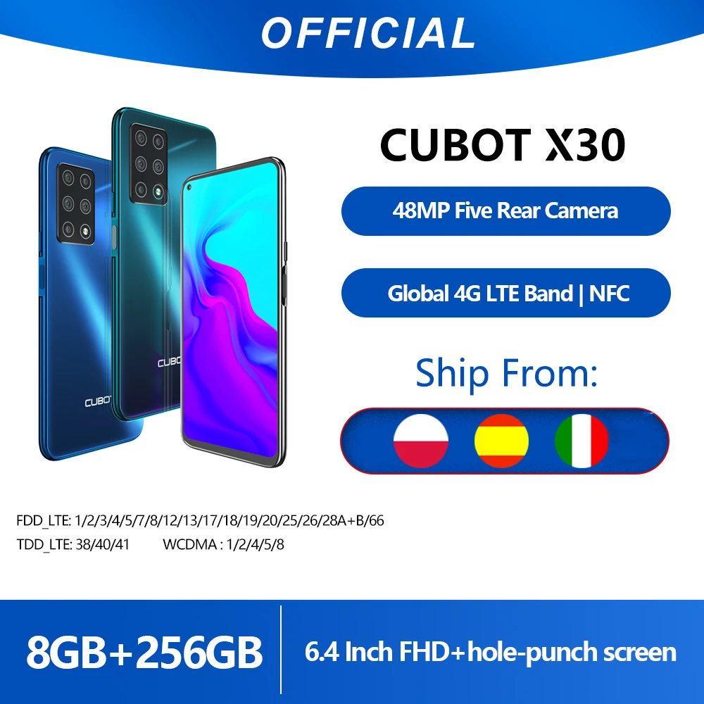 Mobile Phone Cubot X30 Global Version Nfc 48mp Five Camera 32mp Selfie ...