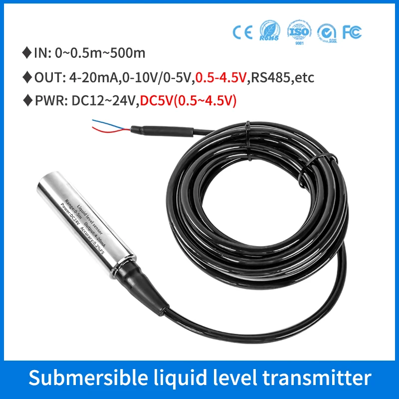 Water-Level-Transmitter-5M-10M-20M-Liquid-Level-Sensor-4-20mA-0-10V ...