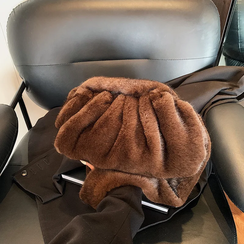 Cute and Versatile Winter Crossbody Bags Mink Fur Wrinkle Relaxed ...