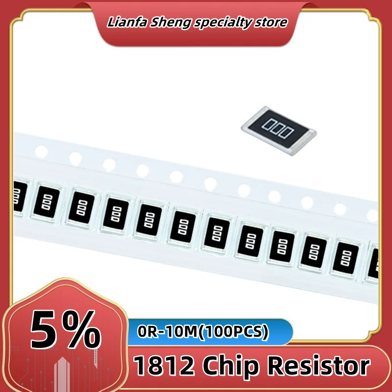 Resistencia de Chip 1812 SMD Kit 100 piezas 1/2W 0R 22M 680R 750R 820R ...