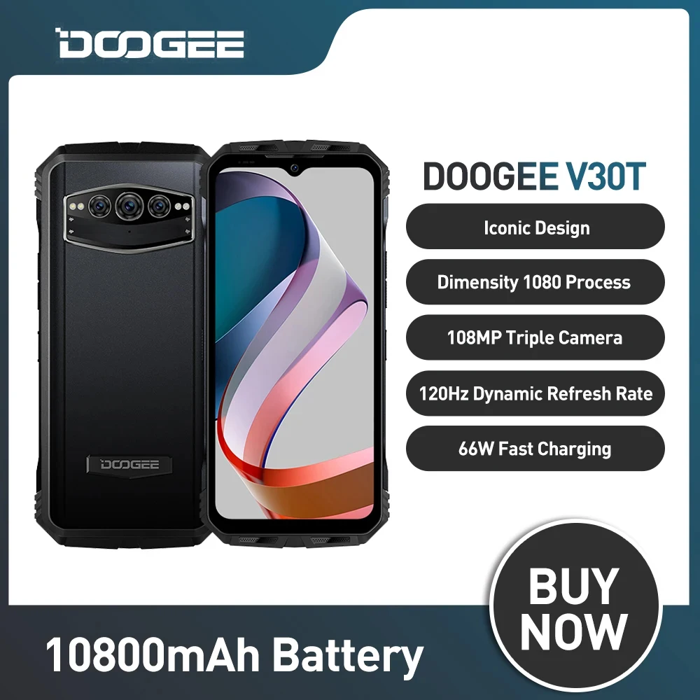 DOOGEE-tel-fono-inteligente-V30T-dispositivo-con-12GB-256GB-5G-Dimensity-1080-6nm-10800mAh-108MP ...