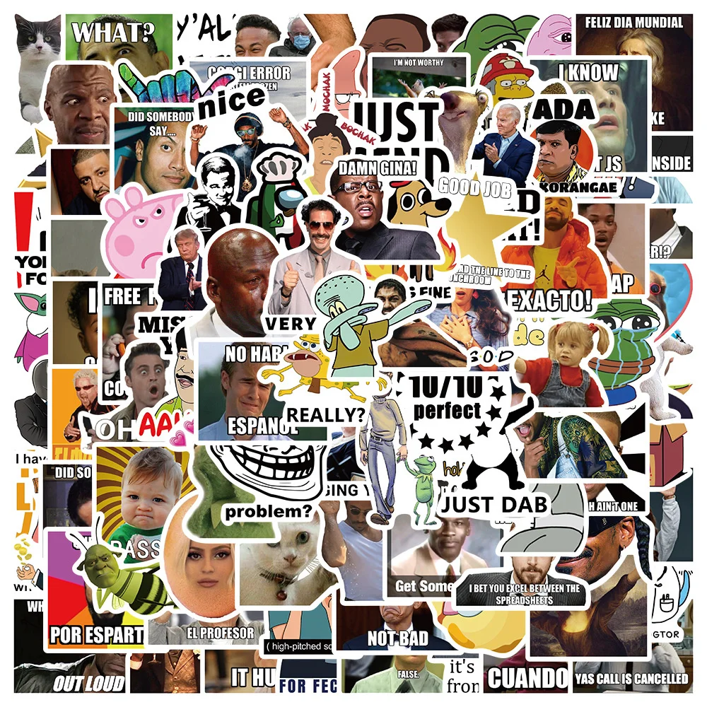 10/30/50/100pcs Mixed Funny Meme Graffiti Stickers Spoof For Cars ...